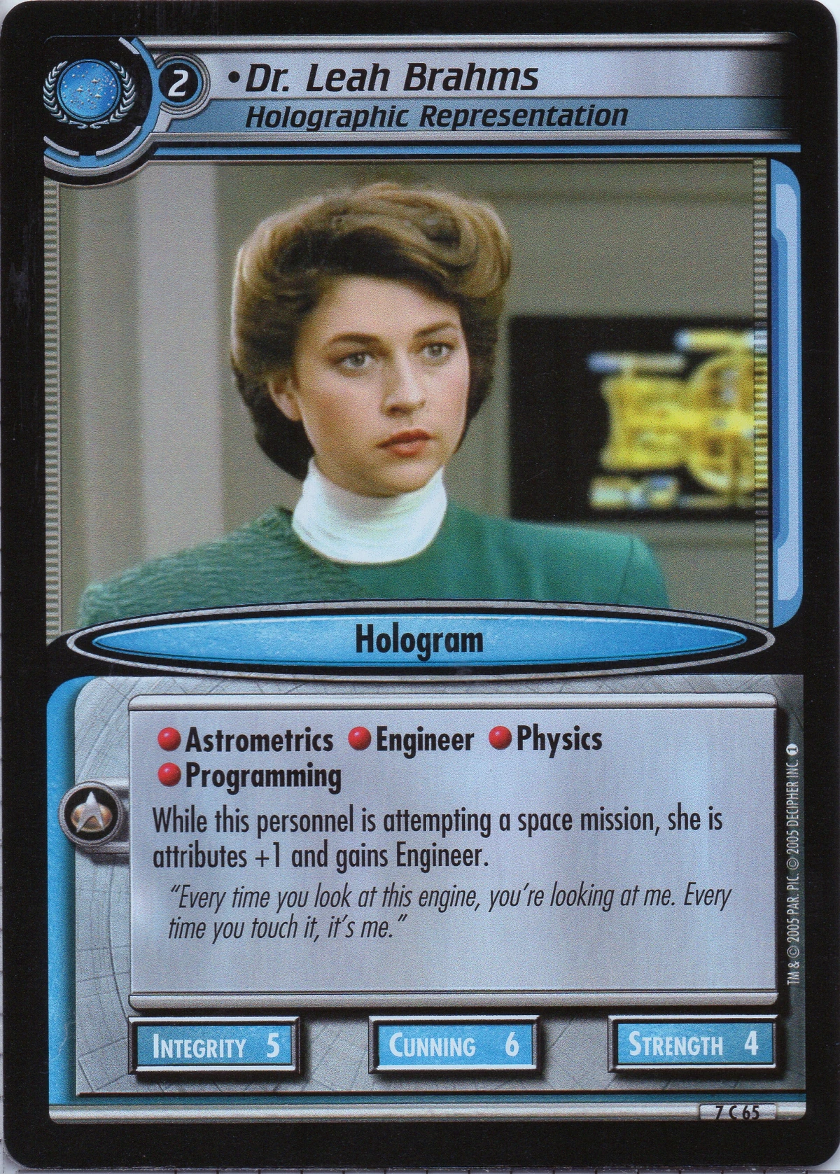 Dr. Leah Brahms - Holographic Representation (SNW) | CardGuide Wiki ...