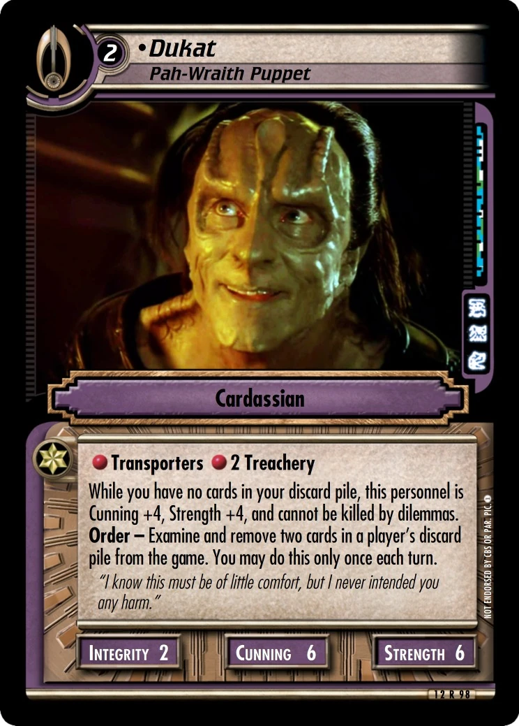 Dukat - Pah-Wraith Puppet (Errata) (TATV) | CardGuide Wiki | Fandom