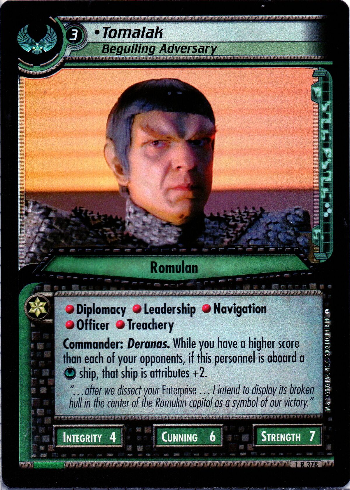Tomalak Beguiling Adversary 2e Cardguide Wiki Fandom