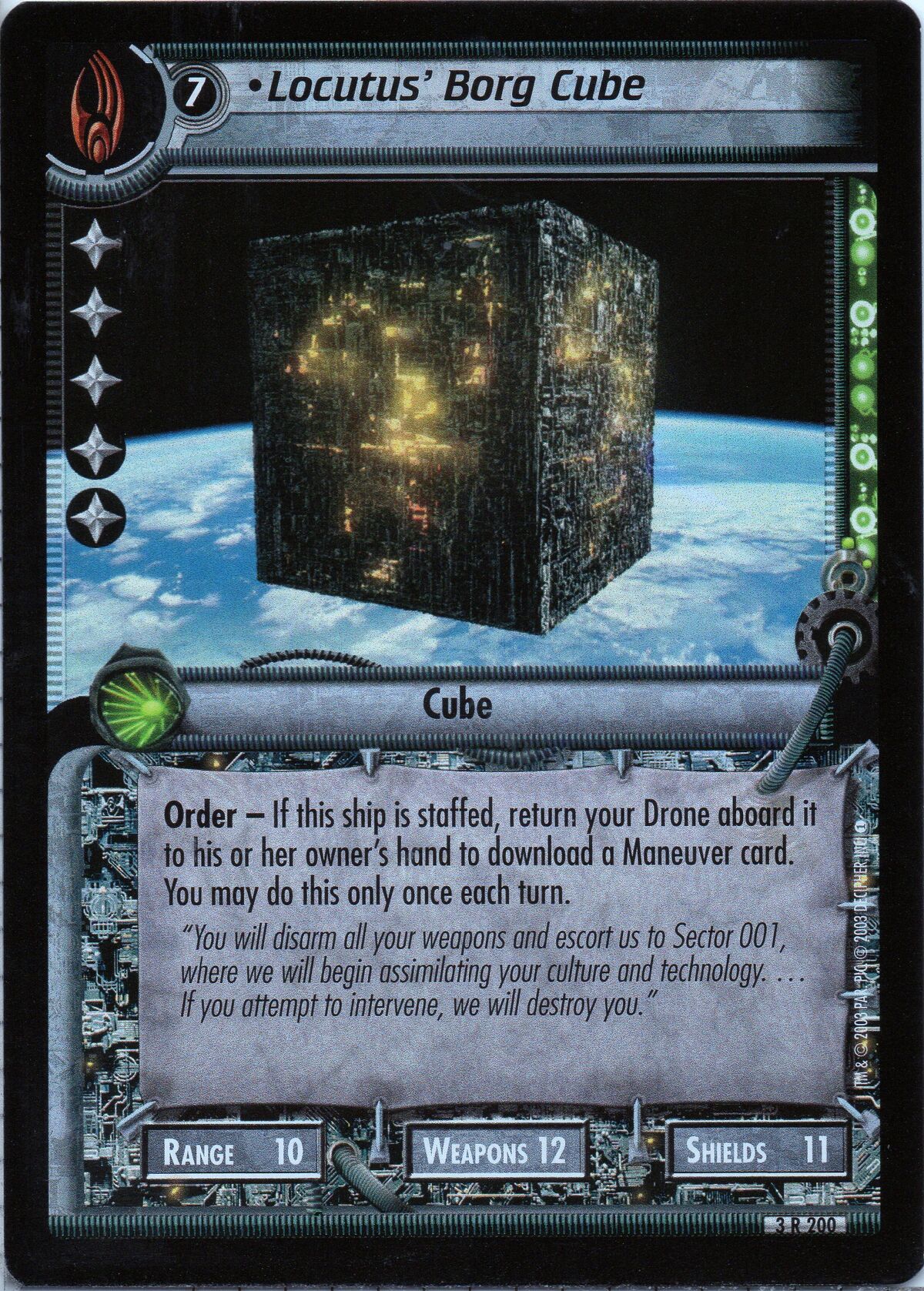 Locutus Borg Cube Cta Cardguide Wiki Fandom