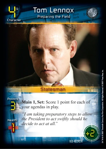 Tom Lennox - Preparing the Field (1E) | CardGuide Wiki | Fandom