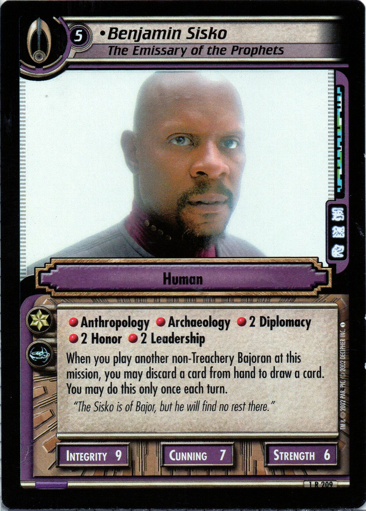 Benjamin Sisko The Emissary Of The Prophets 2e Cardguide Wiki