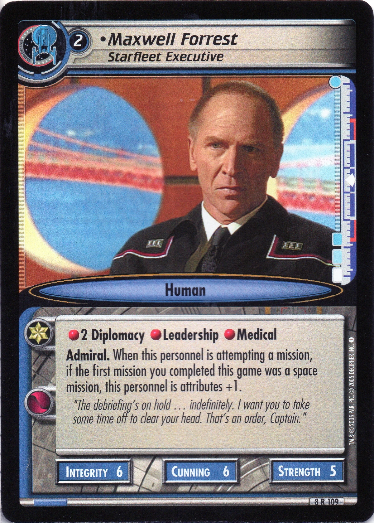 Maxwell Forrest - Starfleet Executive (TBG) | CardGuide Wiki | Fandom