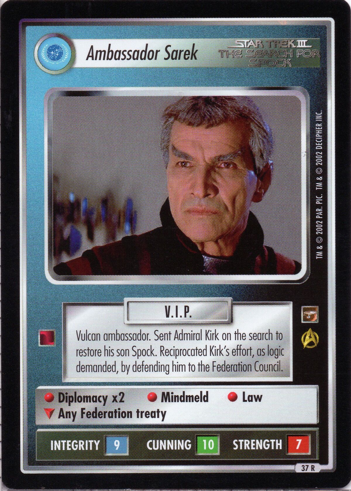 Ambassador Sarek Tmp Cardguide Wiki Fandom