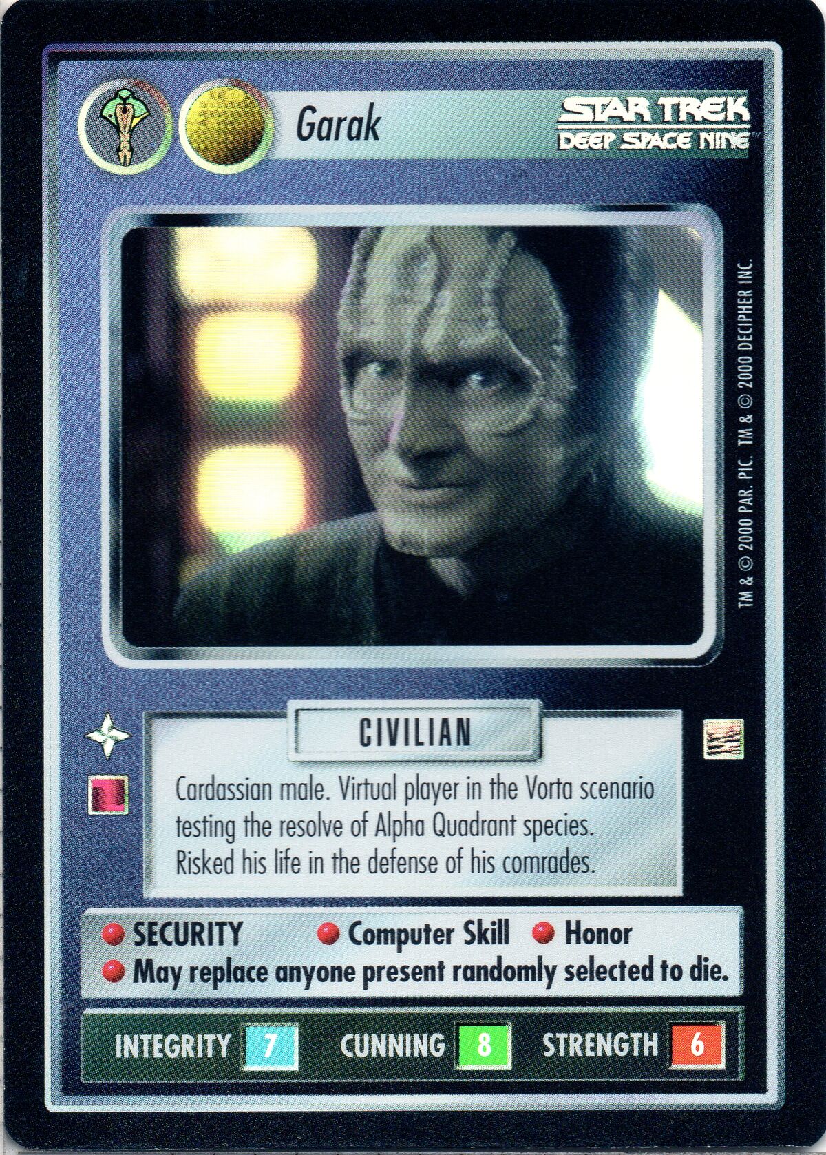Garak Reflections Cardguide Wiki Fandom