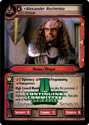 Alexander Rozhenko - K'mtar (VP TCC) | CardGuide Wiki | Fandom