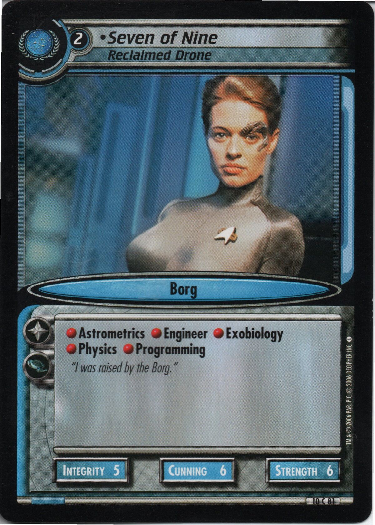 Seven Of Nine Reclaimed Drone Cl Cardguide Wiki Fandom