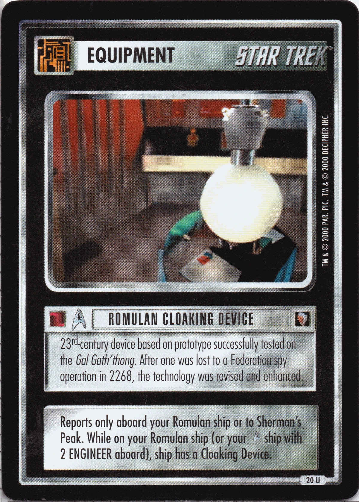 Romulan Cloaking Device (MM) | CardGuide Wiki | Fandom