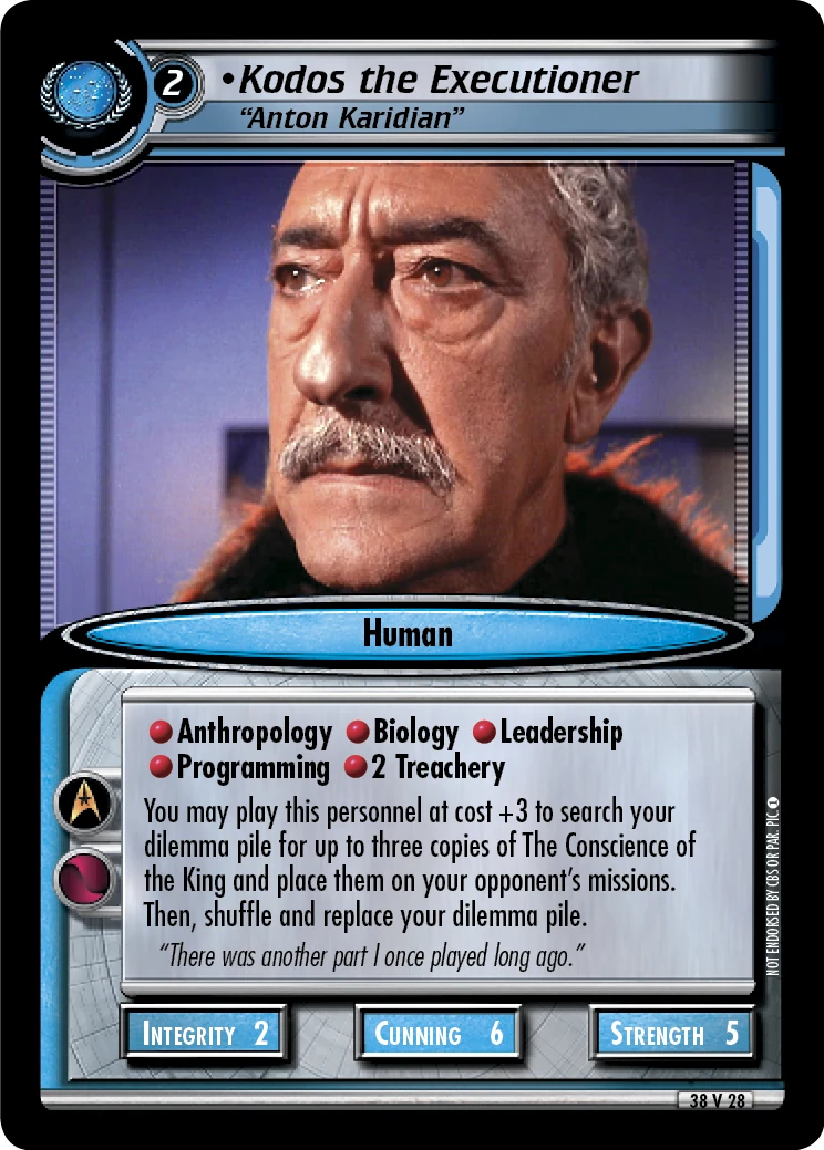 Kodos the Executioner - "Anton Karidian" (HT) | CardGuide Wiki | Fandom