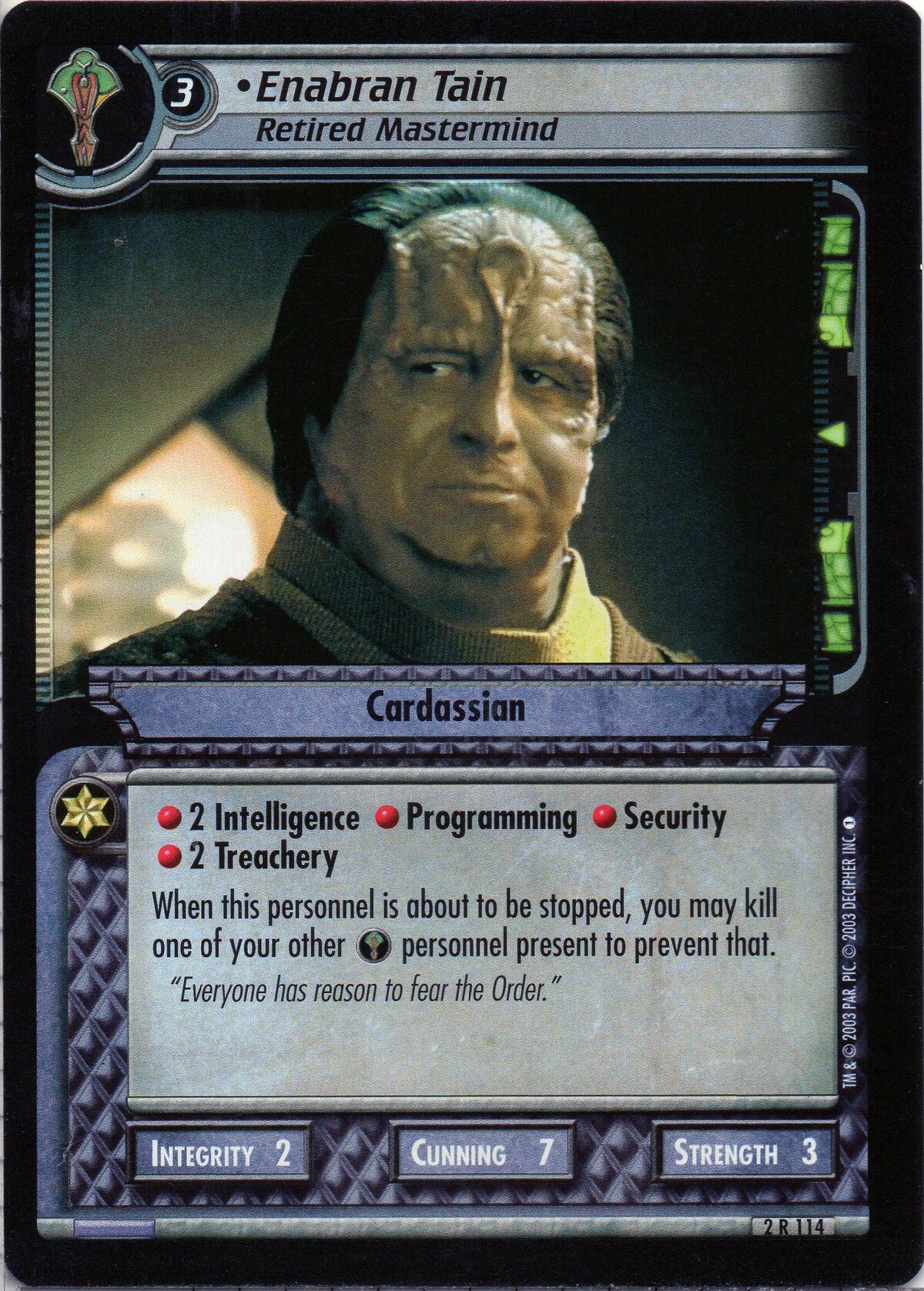 Enabran Tain Retired Mastermind Ene Cardguide Wiki Fandom