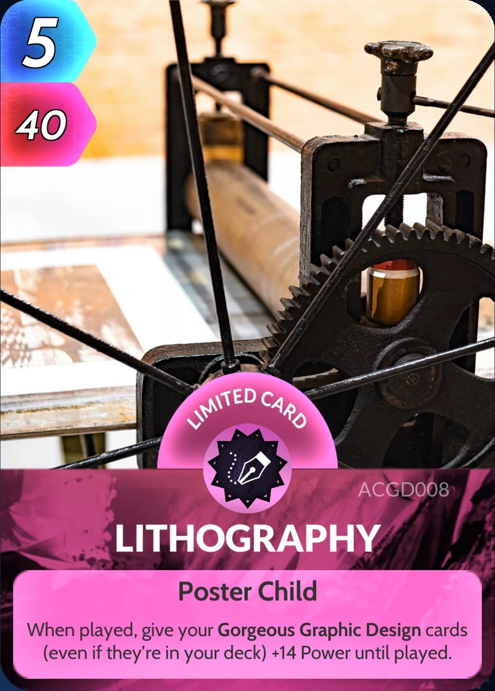 Lithography | Cards, the Universe and Everything Wiki | Fandom