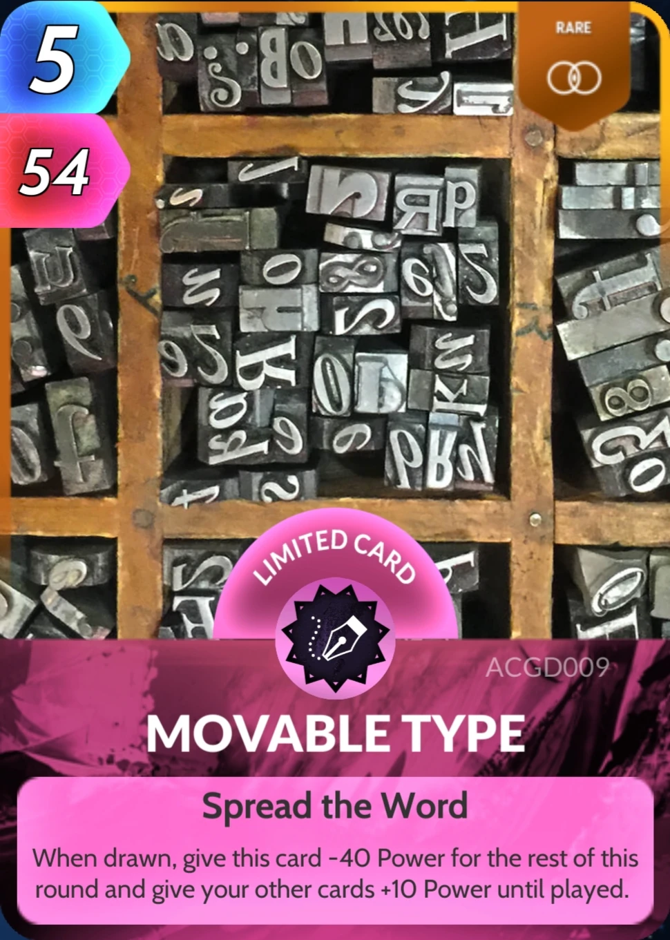 Movable Type | Cards, the Universe and Everything Wiki | Fandom