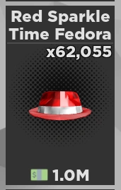 Red Sparkle Time Fedora | Roblox Case Clicker Wiki | Fandom
