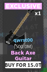 Back Axe Guitar | Roblox Case Clicker Wiki | Fandom