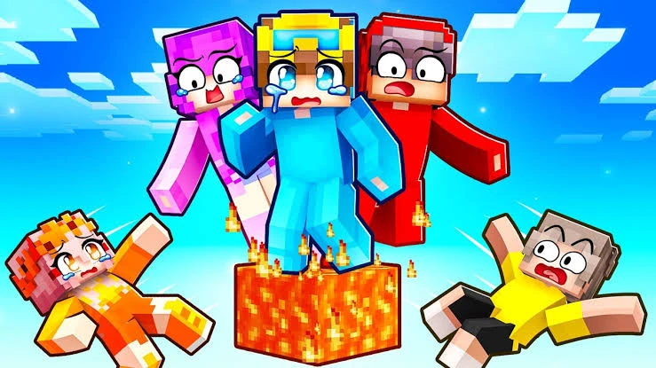 Minecraft But We're On ONE LAVA BLOCK! | Cash & Nico Wiki | Fandom