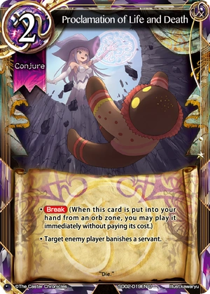 Proclamation of Life and Death/Gallery | Caster Chronicles TCG Wiki ...