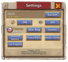 Settings | Castle Clash Wiki | Fandom