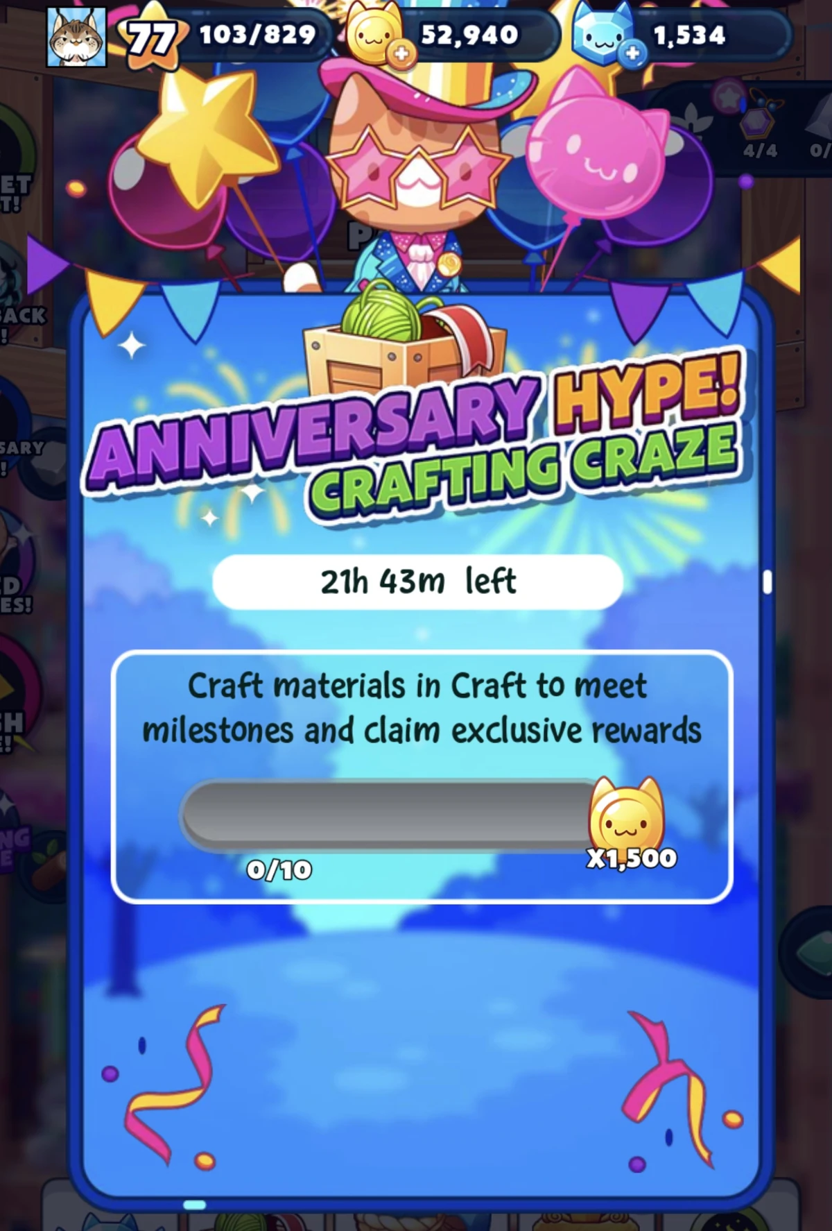 Anniversary Crafting Craze | Cat Game - The Cat Collector! Wiki | Fandom