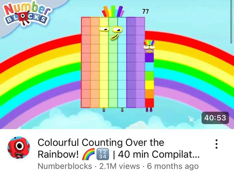 77 appeared in a real numberblocks thumbnail! | Fandom