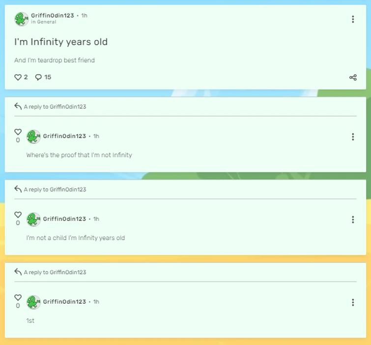 GriffinOdin123 is underaged, actually. | Fandom