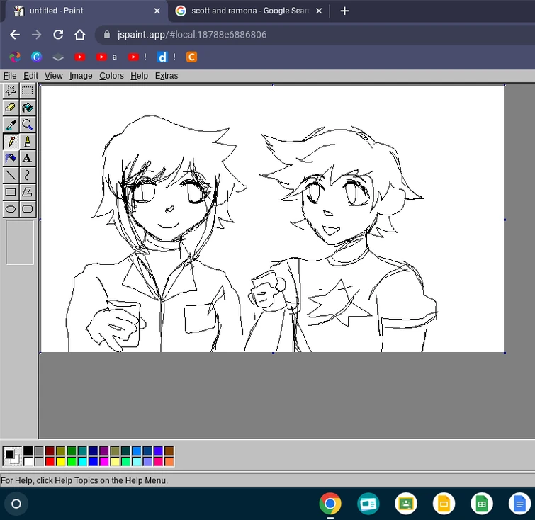 scott and ramona thing i did on ms/js paint | Fandom