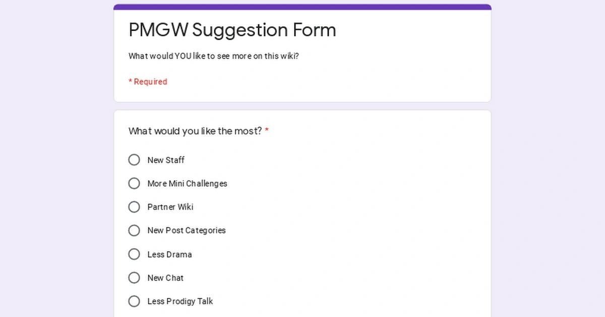 Official Prodigy Wiki Form | Fandom