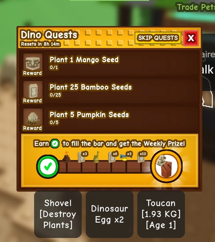 I can't complete my first Dino quest after the update released... | Fandom