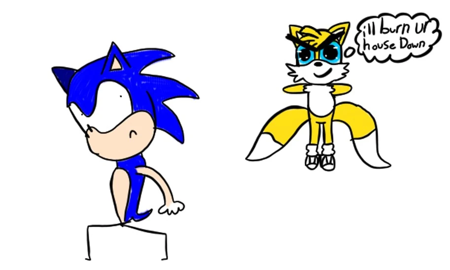 Cursed Sonic & Tails (Old drawing) | Fandom