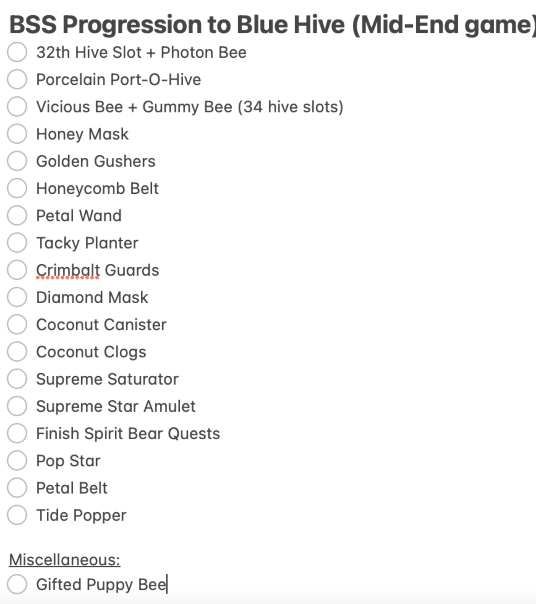 I'm at 31 bees and I'm going for blue hive so is this progression good ...