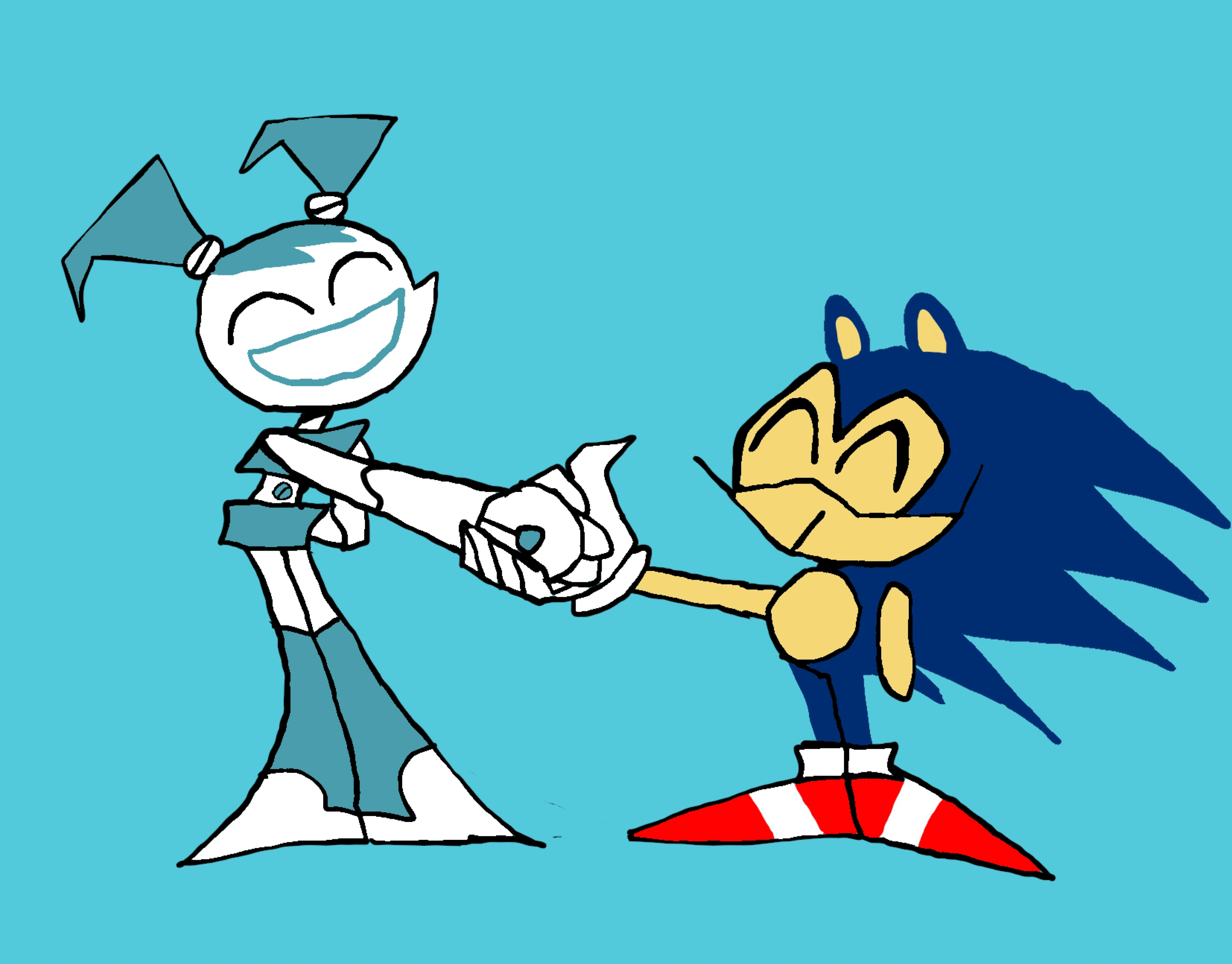 My art of XJ9 meeting Sonic | Fandom