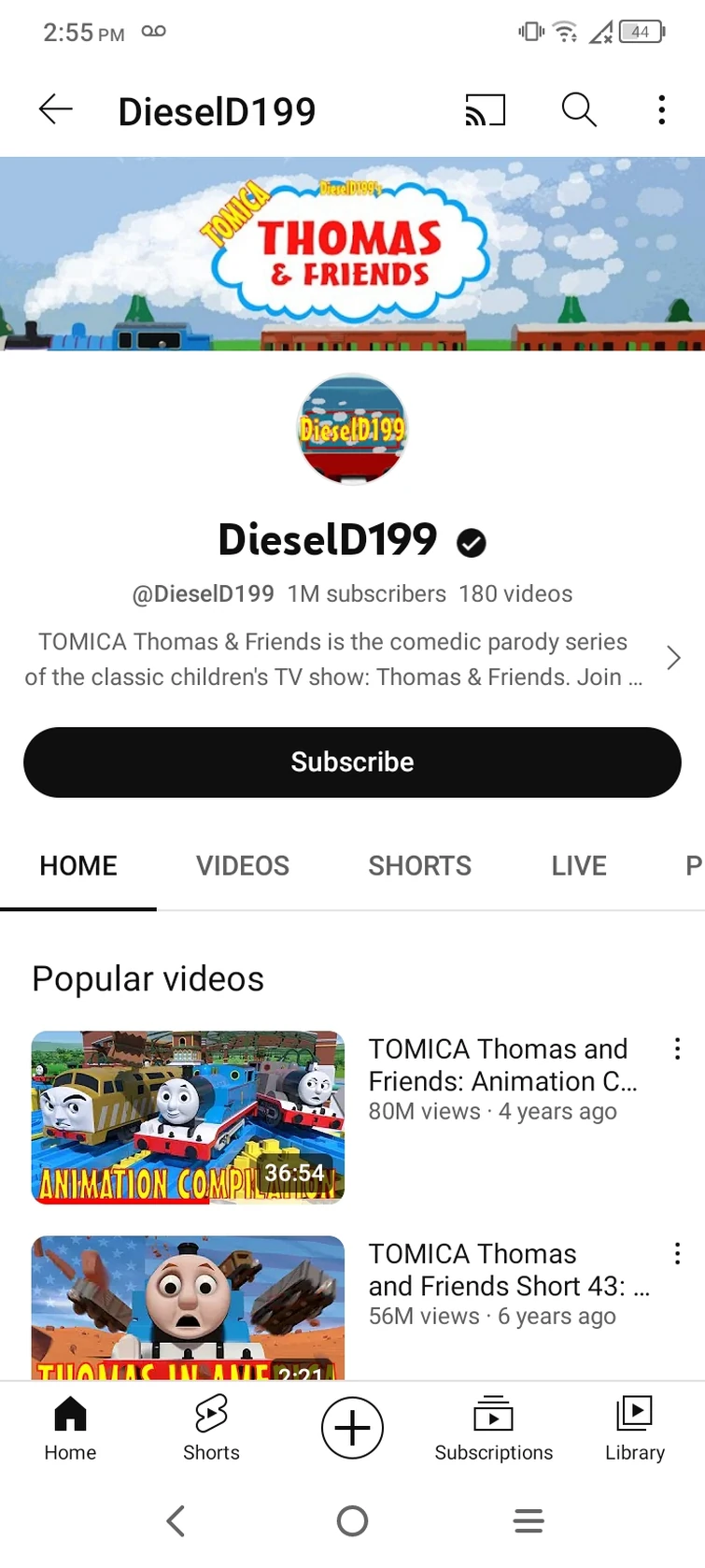Diesel D199 reached 1 Million subscribers! | Fandom