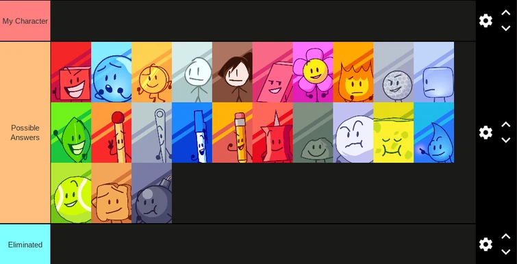 BFDI First Season Guess Who? | Fandom