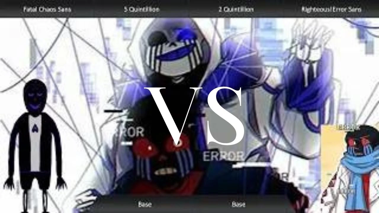 Fatal Chaos Sans vs Righteous!Error Sans Power level | Fandom