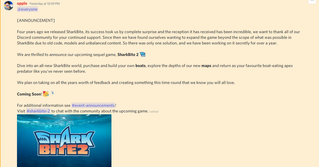 New Announcement from SharkBite Dev ! | Fandom