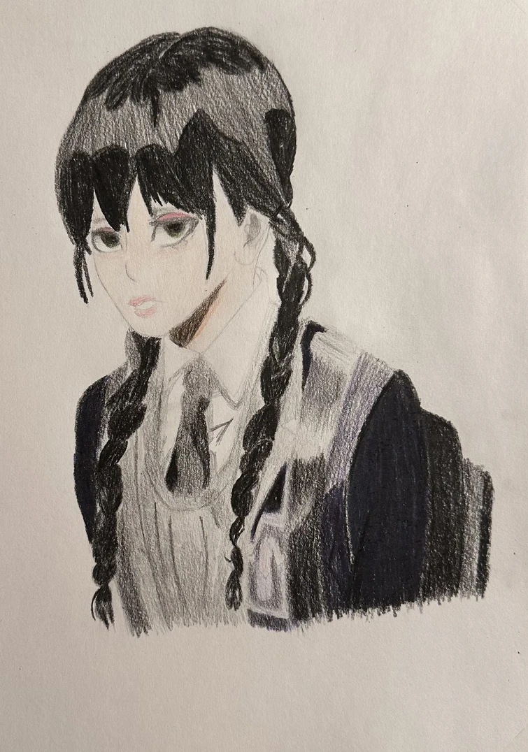 My own-new style of drawing Wednesday Addams | Fandom