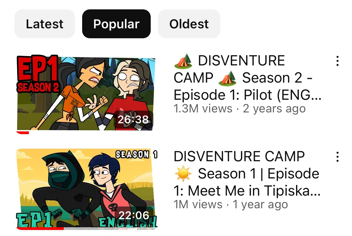 Disventure camp season 1 episode 1 has reached a million views! | Fandom