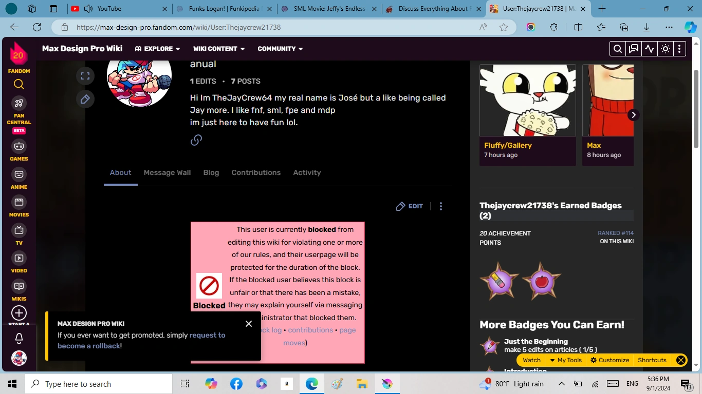 i almost forgot i was blocked from editing in the mdp wiki | Fandom