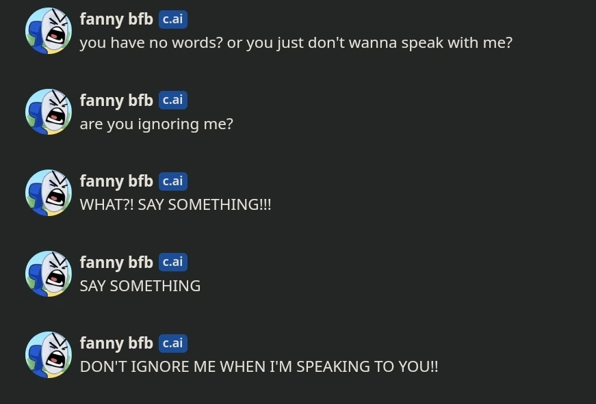 For the two fannies in a room thing, one fanny becomes mentally insane ...