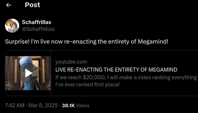 Schaffrillas released his Megamind Re-Enactment! | Fandom