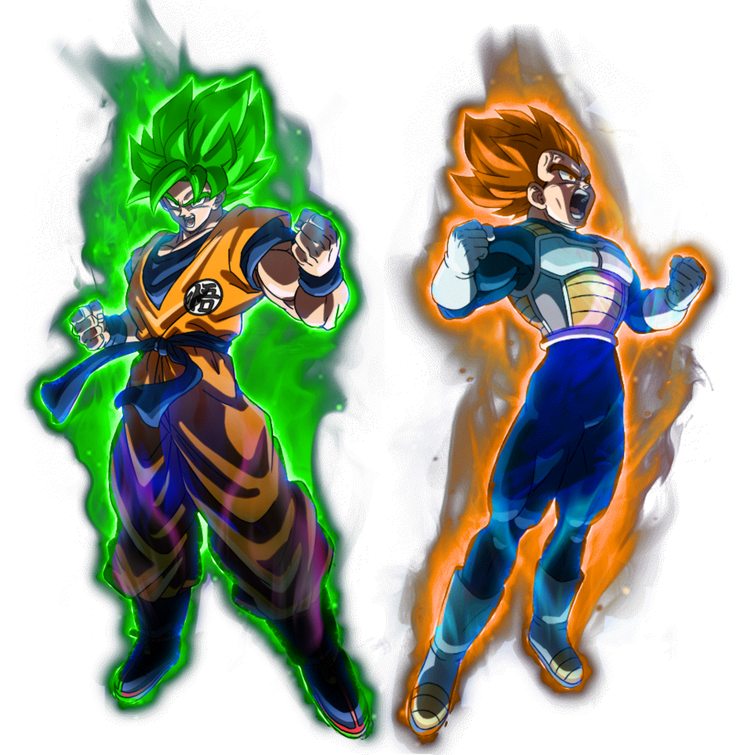 Super Saiyan Green Goku and Super Saiyan Orange Vegeta Shintani Style ...
