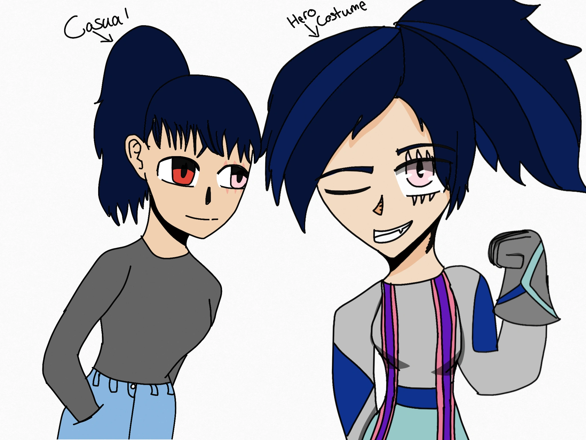 My OC in her Hero Costume and Casual Outfit | Fandom