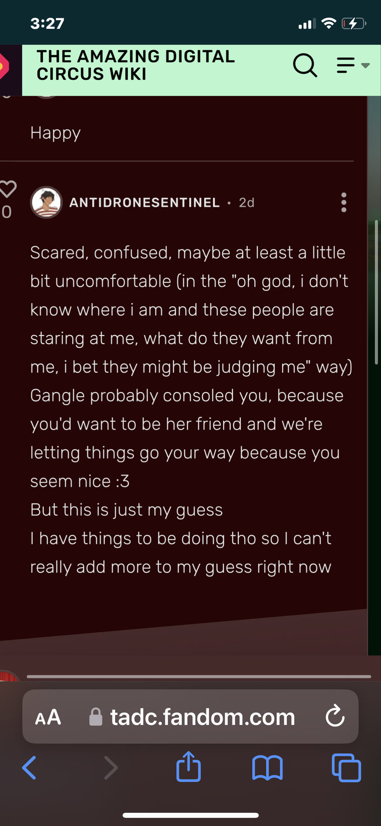 About the guess my reaction to entering the circus thingy | Fandom