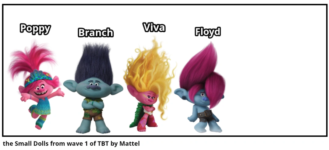 the Small Dolls from wave 1 of Trolls Band Together by Mattel are: | Fandom