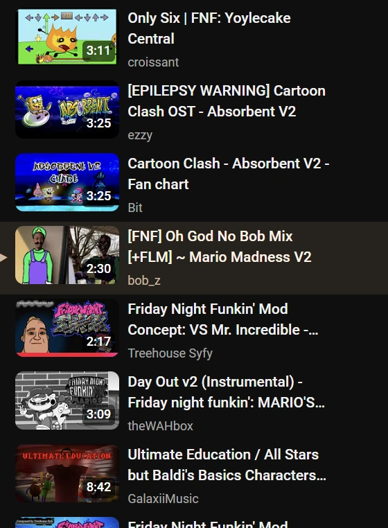 my mix always has 2 absorbents, oh god no bob mix, and a random all ...