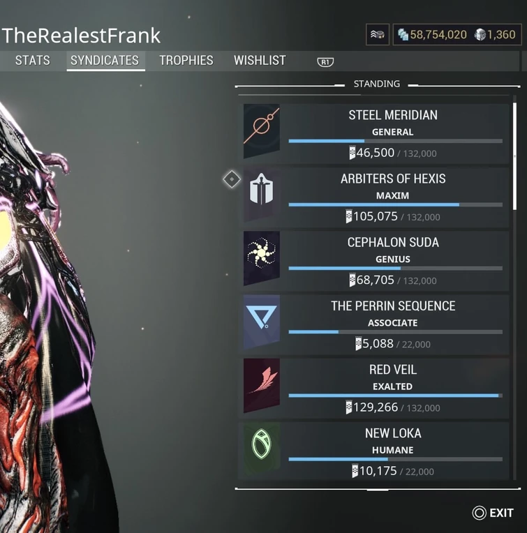 Why do we have standing limit at max rank? - General - Warframe Forums