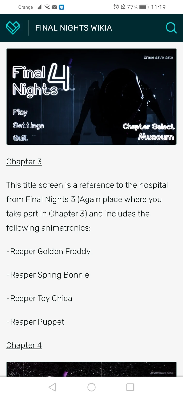 Reaper animatronics from the final nights 4. Jest tu reaper puppet ...