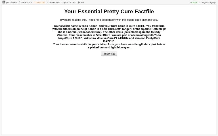 My own perchance generator | Fandom