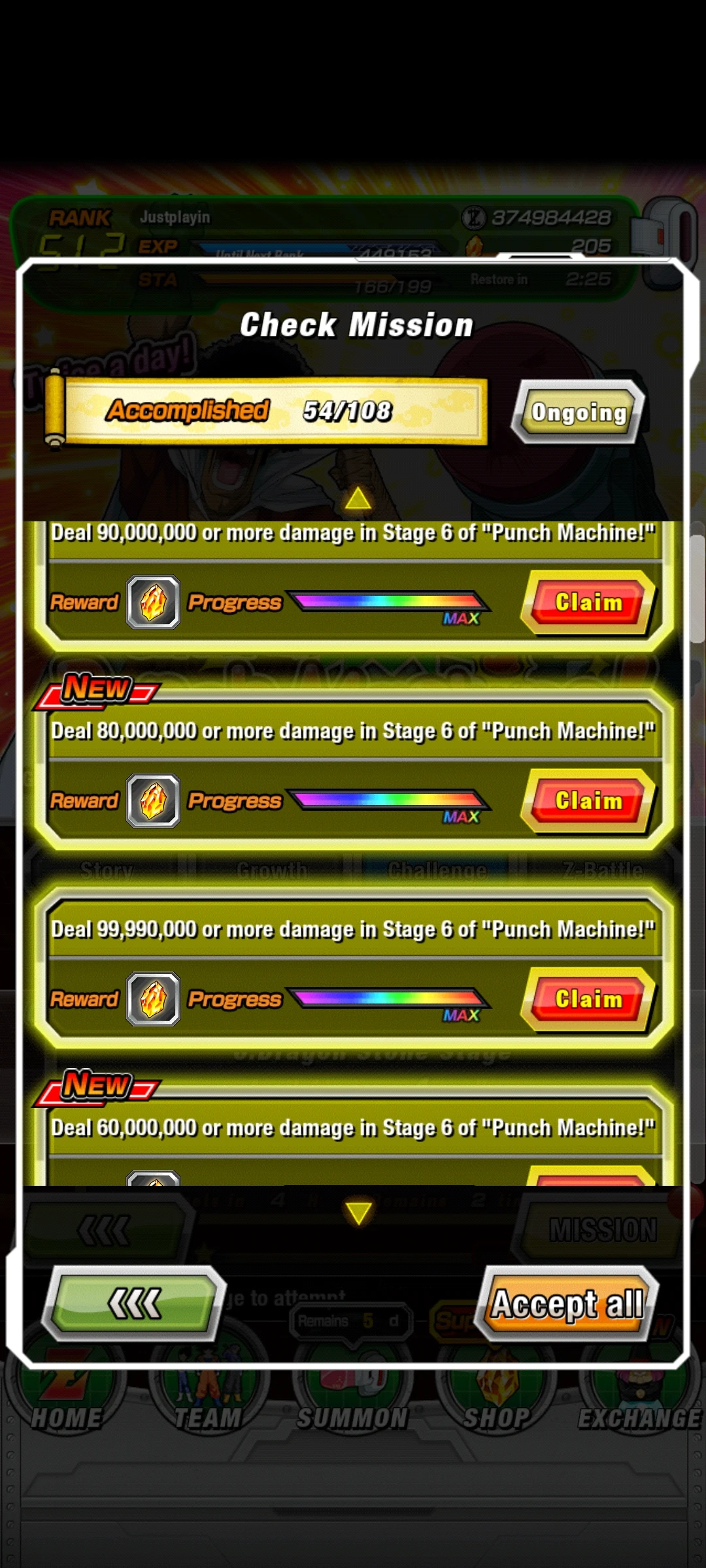 Just beated the Dragon stone stage on the punching bag machine with DFE ...