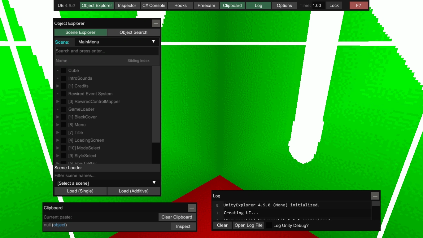 so i decided to use unity explorer and turn free cam on the title ...