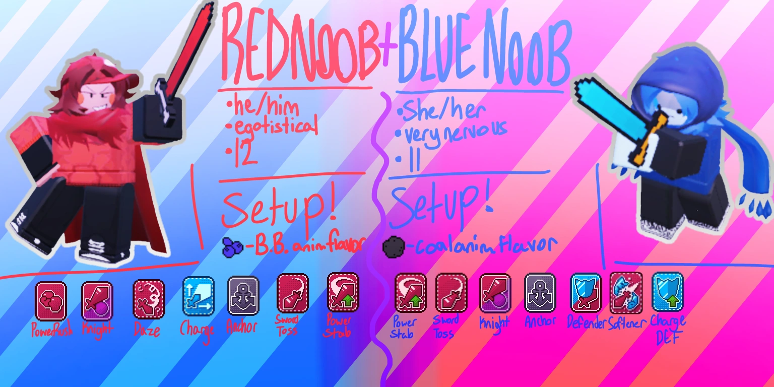 RED NOOB AND BLUE NOOB HC DESIGN + CARD DECKS | Fandom